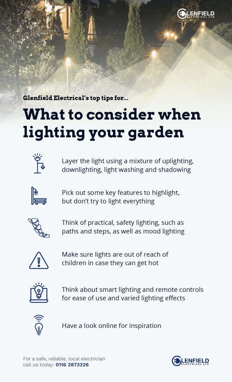 What to consider when lighting your garden - Glenfield Electrical